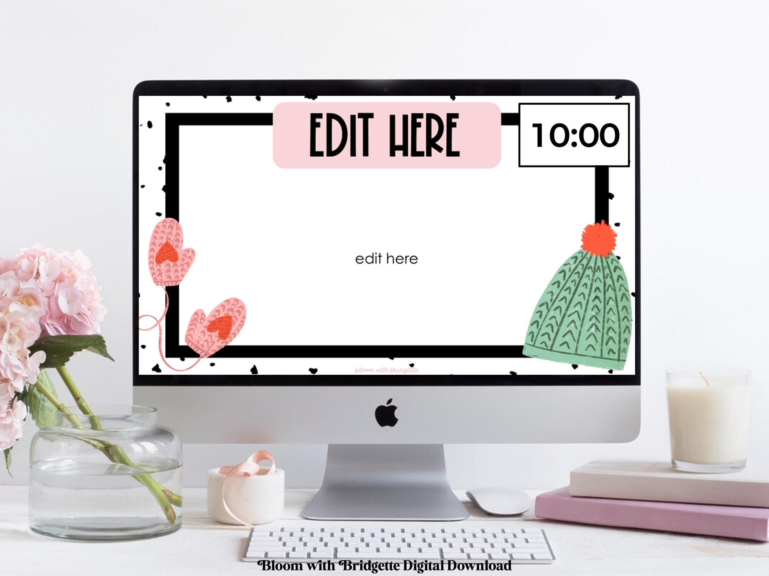 Winter Slide Templates With Timers, Editable Slide Templates, January ...