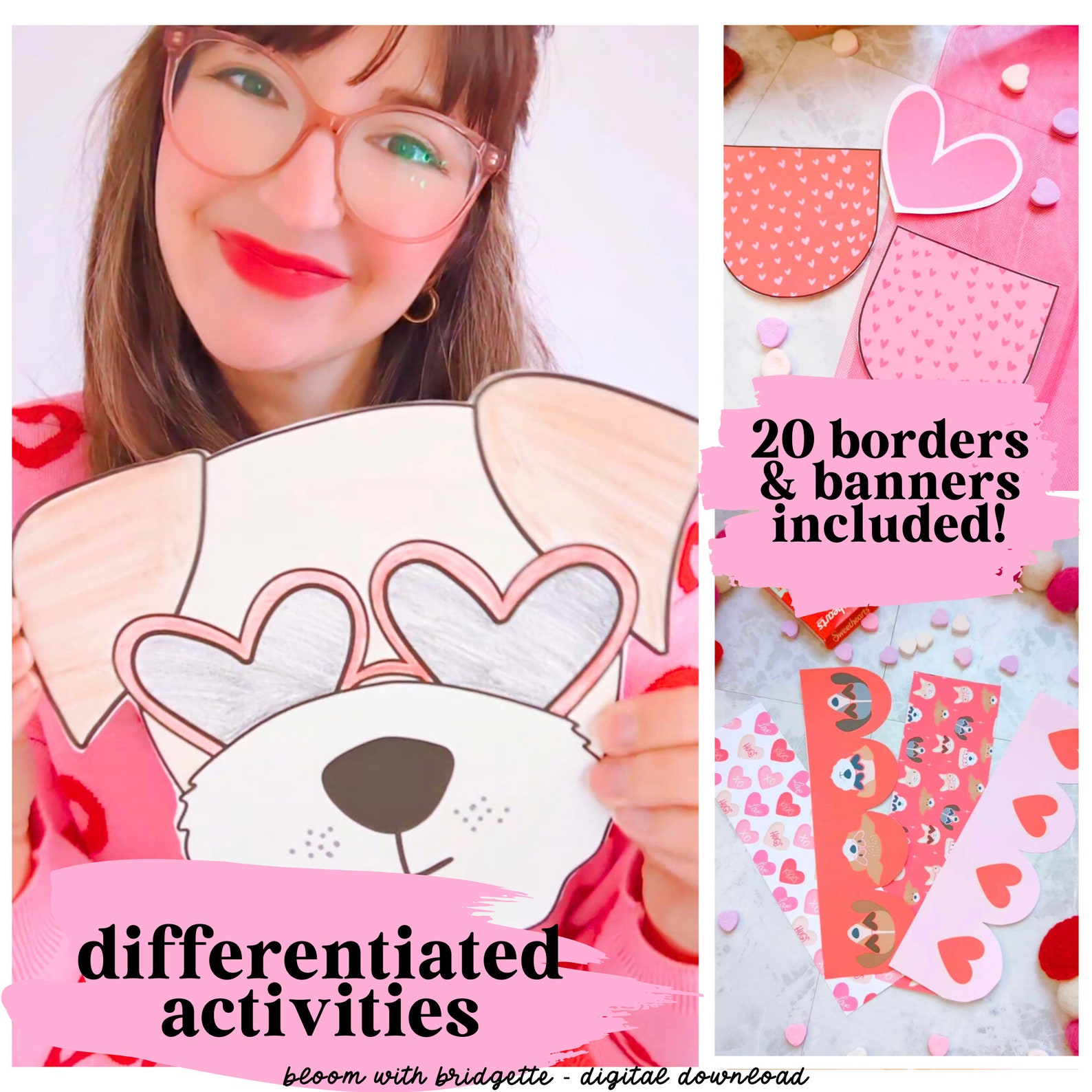 Valentine's Day Bulletin Board, Puppy Love Theme, Valentines Day Craft ...