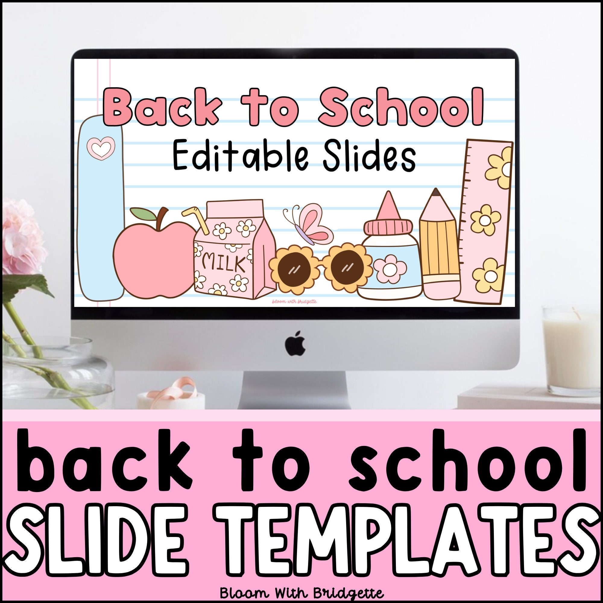 Back to School Classroom Slides, Editable Slide Template, Daily Slides ...