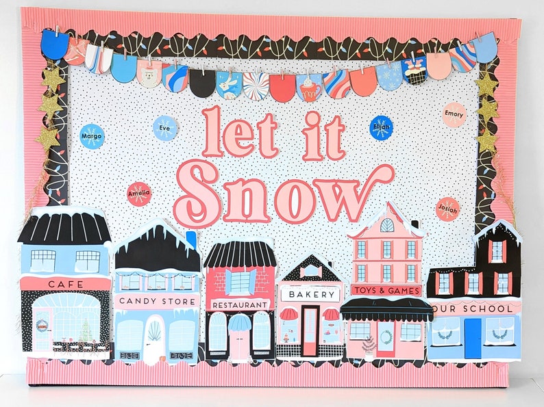 Retro Winter Bulletin Board Winter Classroom Decor Holiday - Etsy