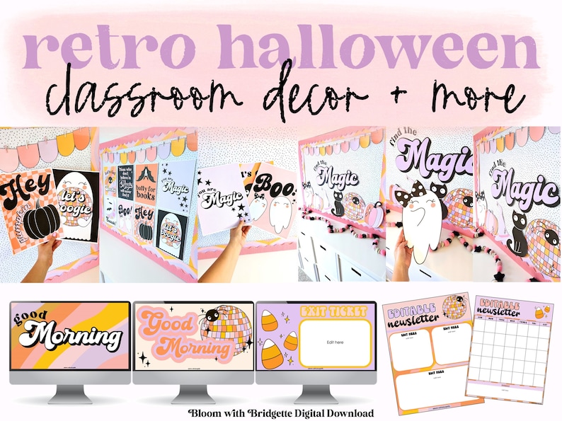Seasonal Classroom Decor Bundle, Retro Classroom Decor MEGA Bundle ...