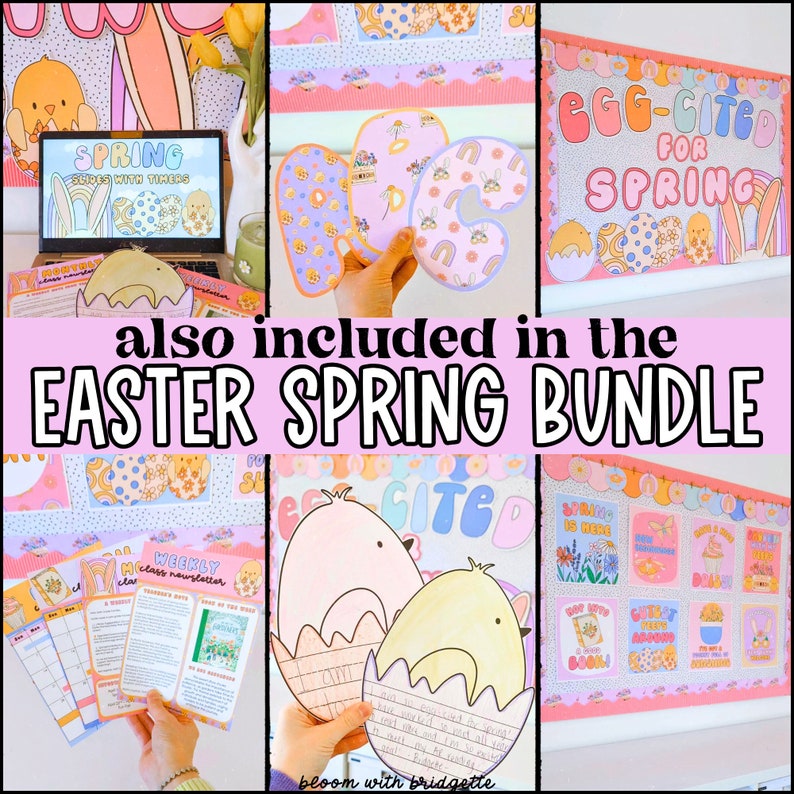 Easter Spring Bulletin Borders and Banners, Printable Spring Classroom ...