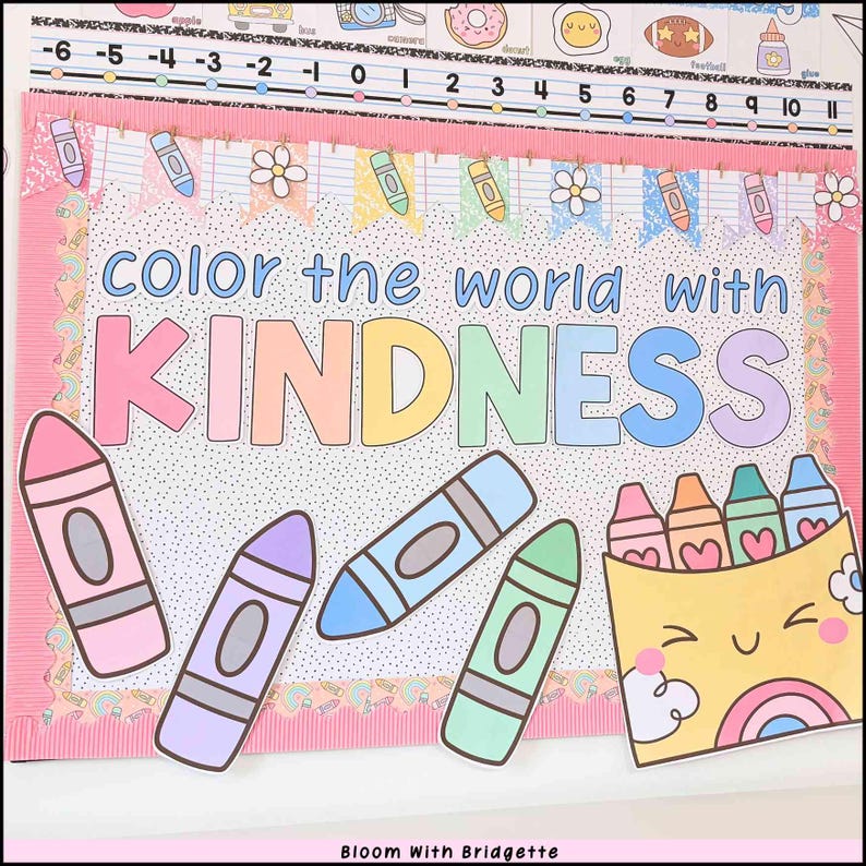 Bilingual Back to School Bulletin Board Kit: Kindness Classroom Decor ...