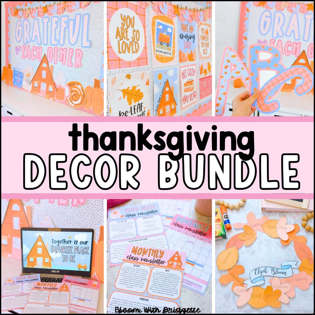 Thanksgiving Classroom Decor Bundle, Fall Bulletin Board, Fall Decor ...