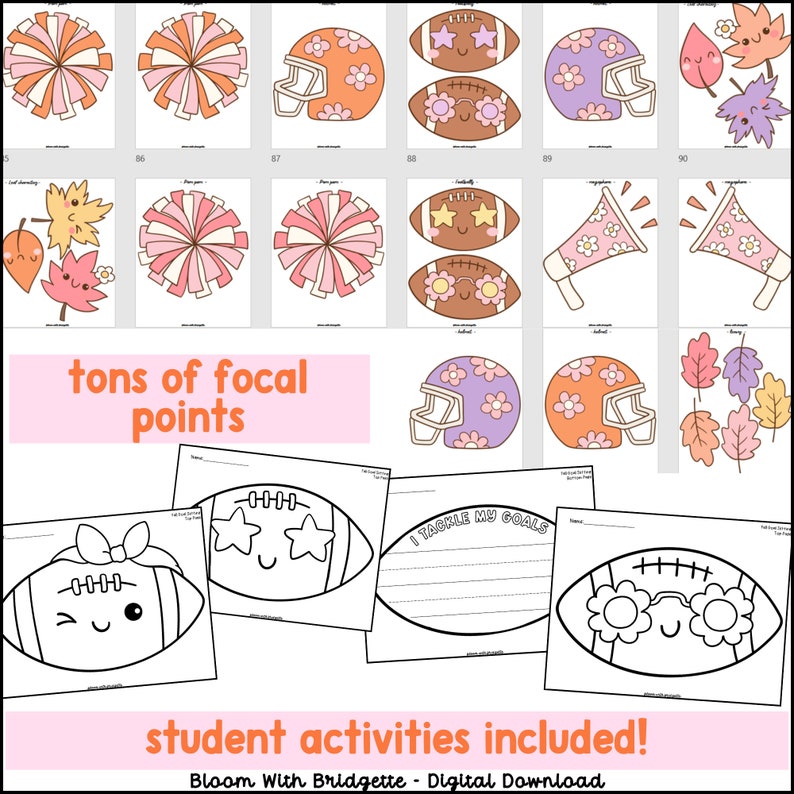 Fall Football Bulletin Board, Classroom Decor, Bulletin Board, Goal ...
