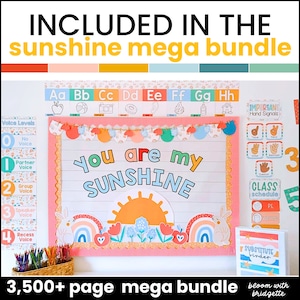 Sunshine Classroom Decor Mini Bundle, Back to School Decorations ...