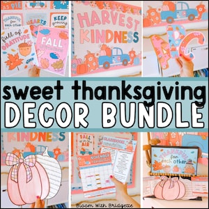 Thanksgiving Classroom Decor Bundle, Bulletin Board, Classroom Slides ...