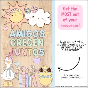 Bilingual Spring Bulletin Board, Spanish Classroom Decor, Spring ...