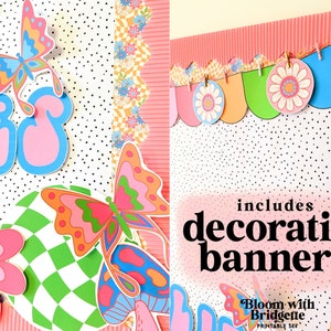 Retro Spring Bulletin Board Kit and Student Activity, Spring Bulletin ...