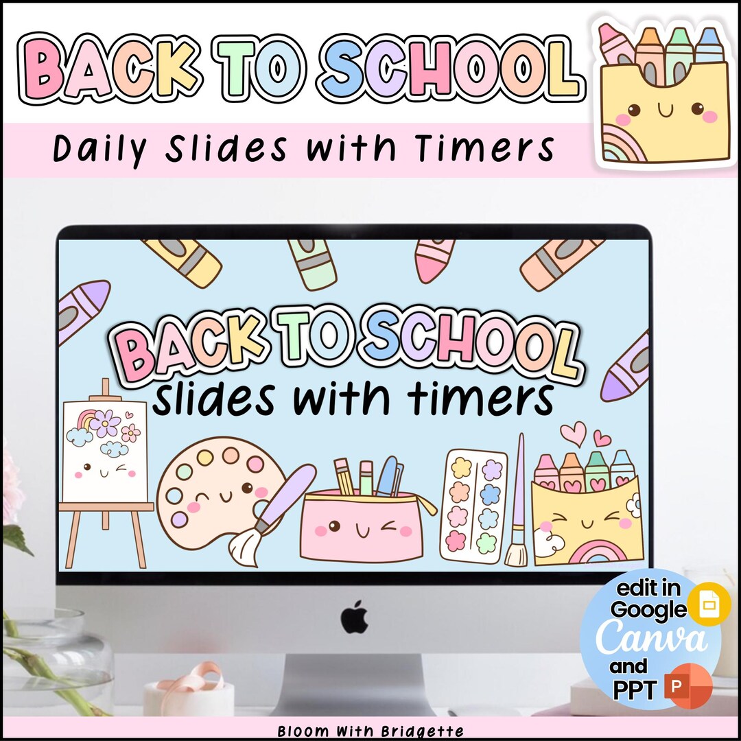 Back to School Daily Slides With Timers, Editable Templates for Canva ...