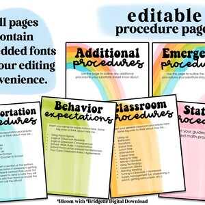 Retro Editable Substitute Binder, Daily Subbing, Maternity Leave Binder ...