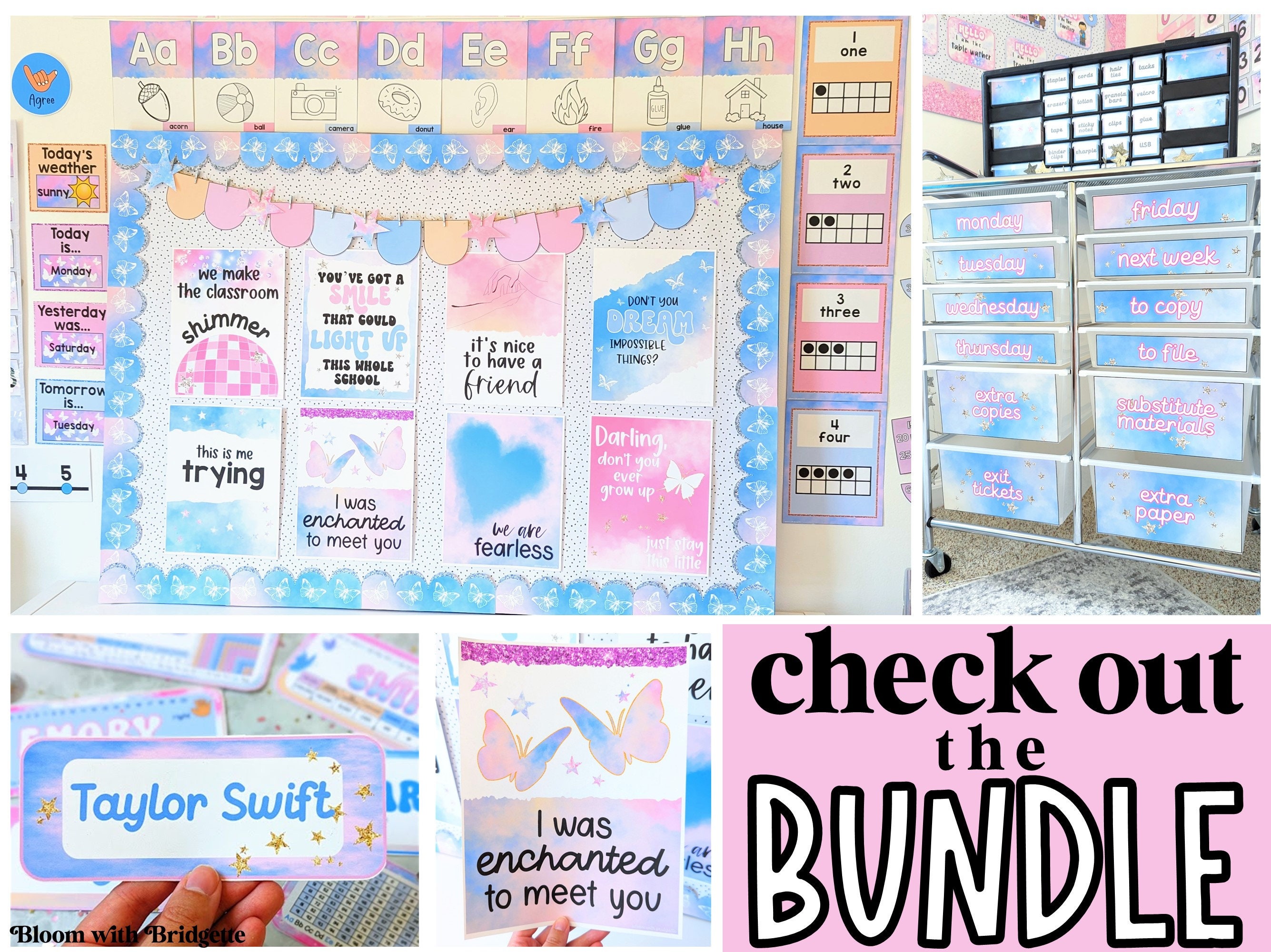 Swiftie Inspired Classroom Poster Display, EDITABLE Posters, Easy ...