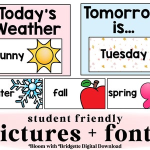 Classroom Calendar Display and Weather Station, Modern Pastel Classroom ...