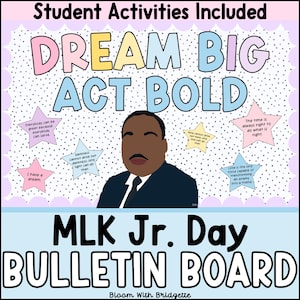 MLK Jr. Dream Bulletin Board, I Have a Dream Student Activity, Black ...