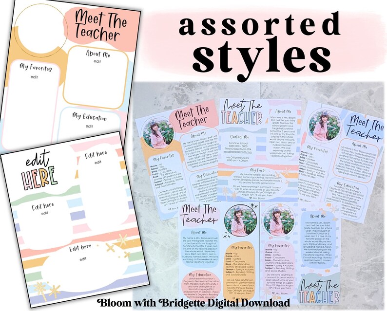 Meet the Teacher Letter Modern Pastel Teacher Letter Meet - Etsy