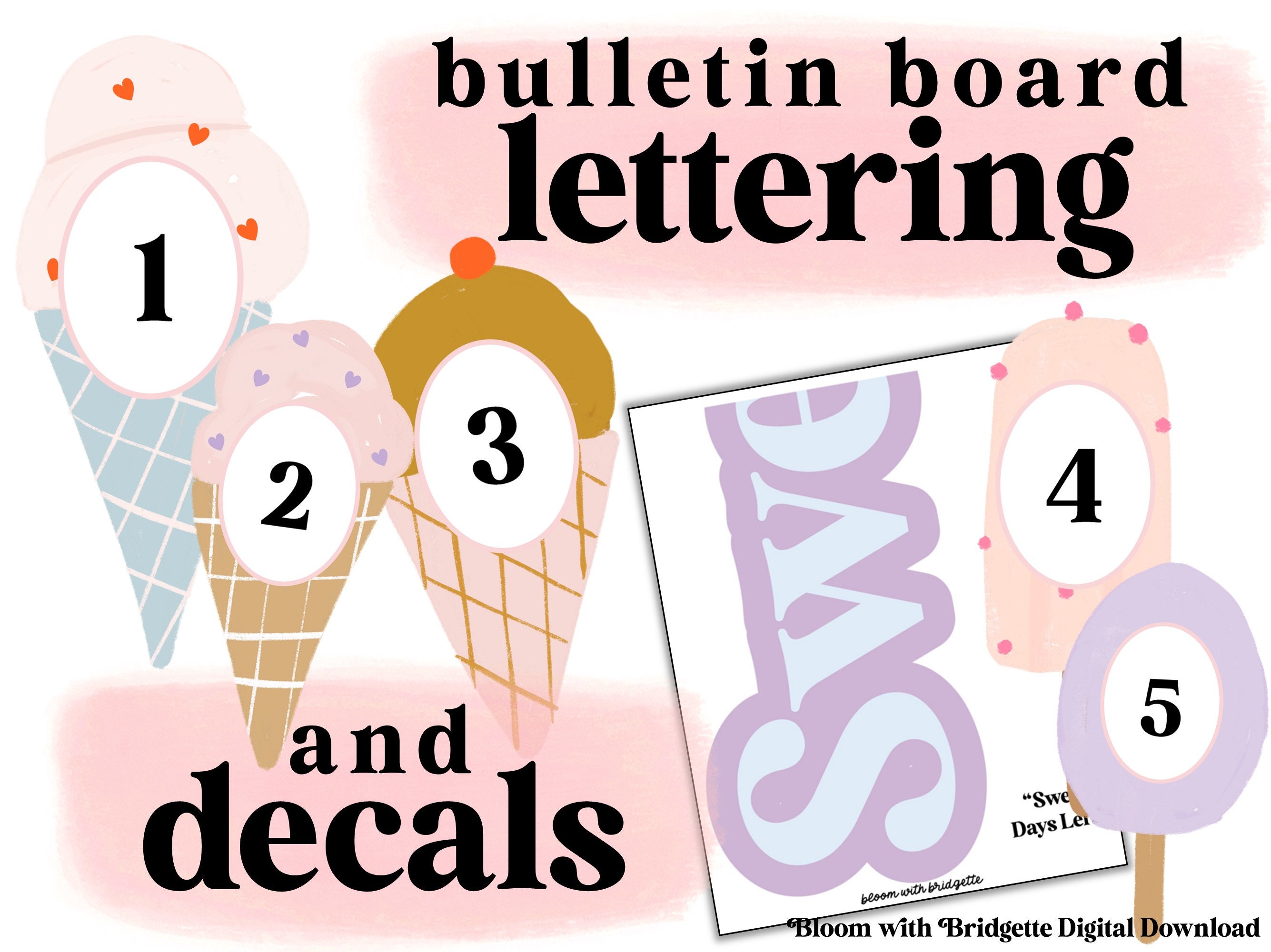 Countdown to Summer Bulletin Board, Ice Cream Themed Bulletin Board ...