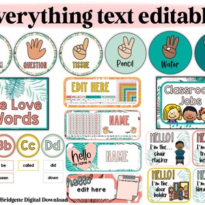 Bright Tropical Classroom Decor Bundle, Editable Classroom Bundle ...