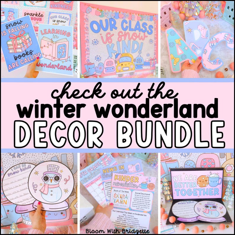 Winter Wonderland Door Decor, Classroom Decor, Pastel Welcome Door ...