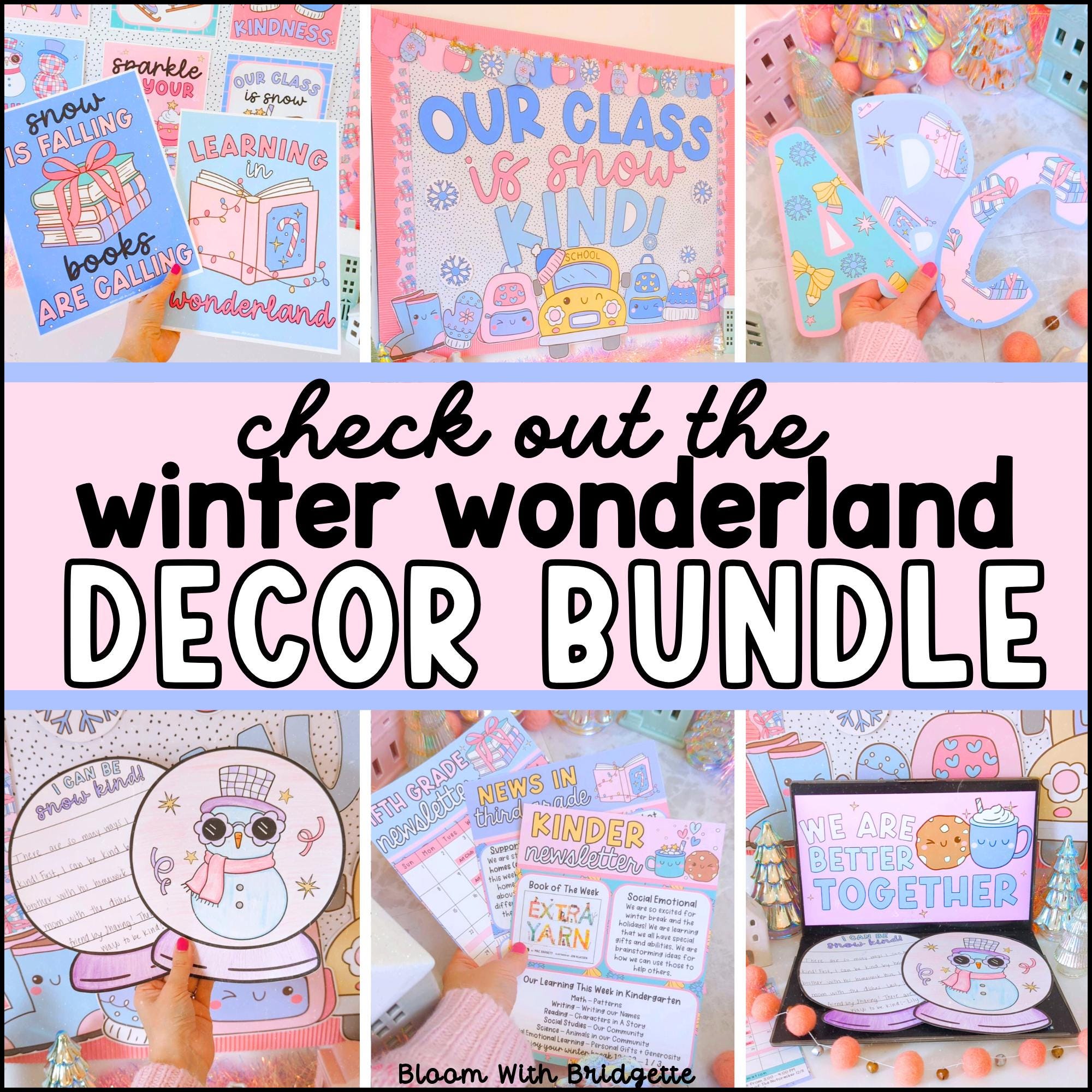 Winter Wonderland Door Decor, Classroom Decor, Pastel Welcome Door ...
