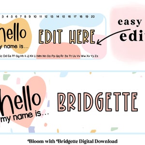 Modern Pastel Name Tags, Classroom Name Plates, Printable Name Tags ...