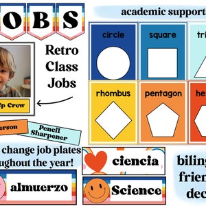 Retro Classroom Decor Bundle, Groovy Rainbow, 70's Classroom Theme ...