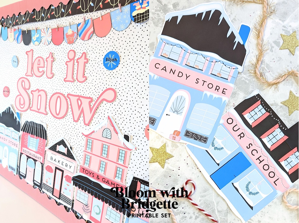 Retro Winter Bulletin Board Winter Classroom Decor Holiday - Etsy