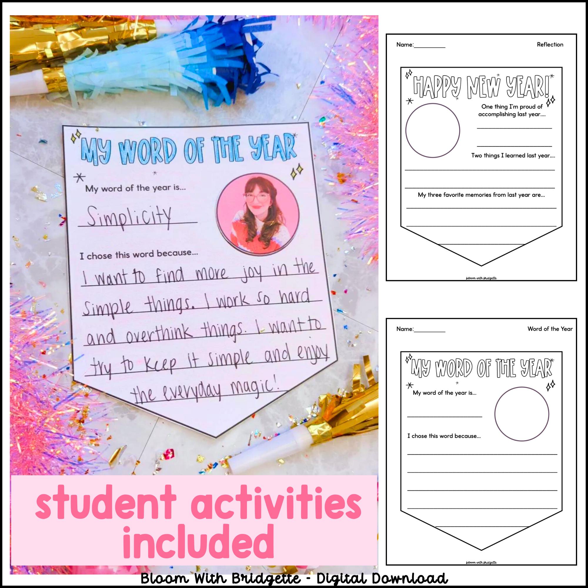 New Year Bulletin Board Kit, Student Activity, Bright Classroom Door ...