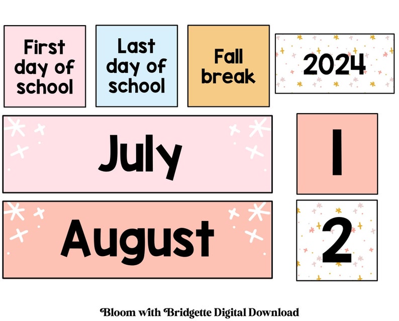 Classroom Calendar Display and Weather Station Modern Pastel - Etsy