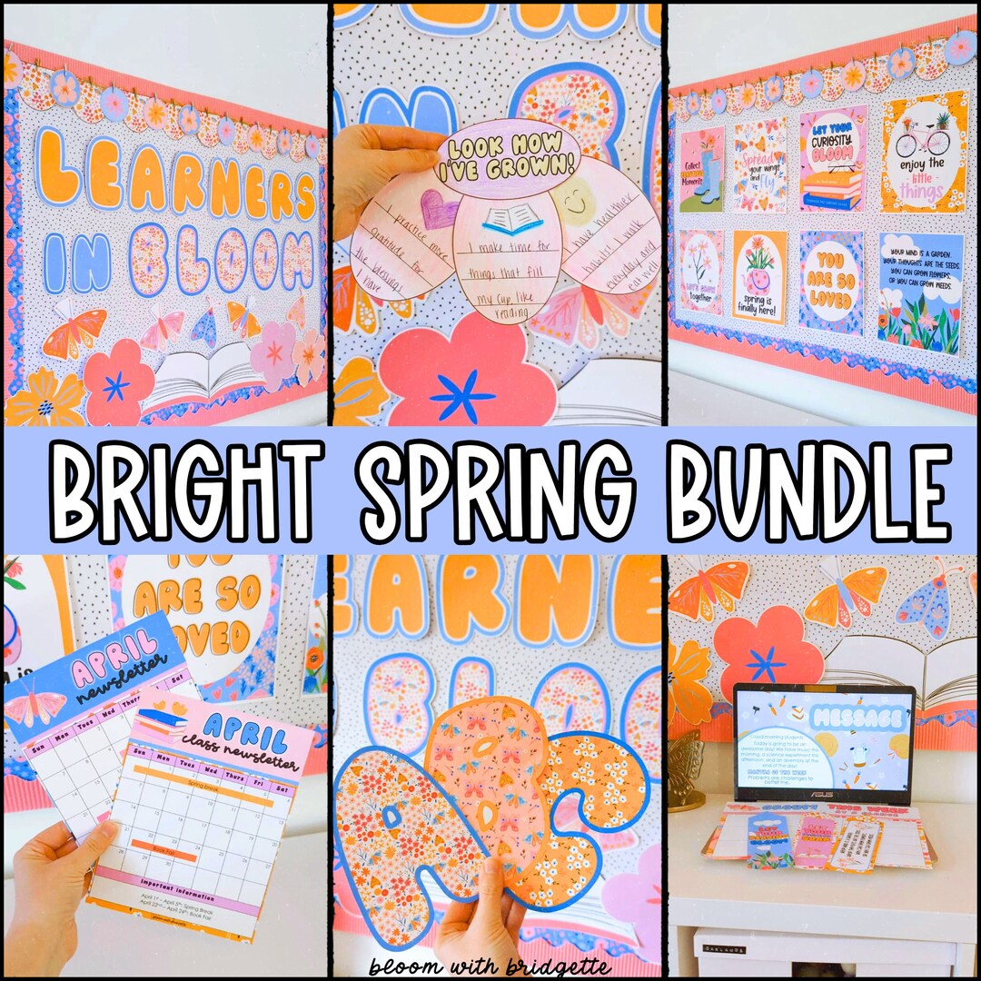 Bright Spring Classroom Decor Bundle, Bulletin Board, Posters ...