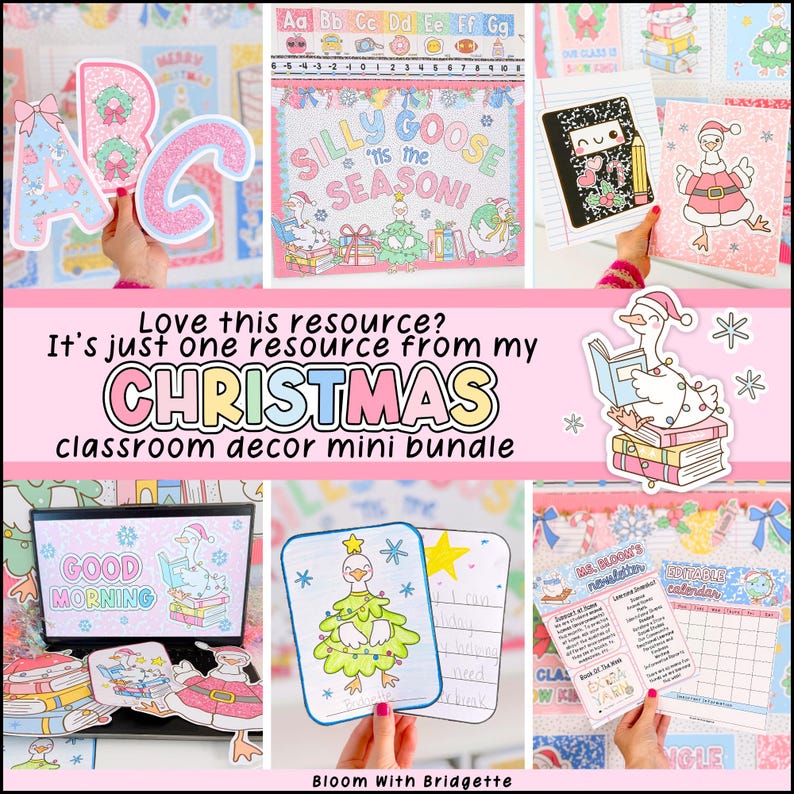 Christmas Goose Classroom Slides With Timers, Holiday Teacher Google ...