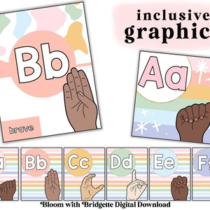 ASL (american Sign Language) Alphabet Posters, Modern Pastel Classroom ...