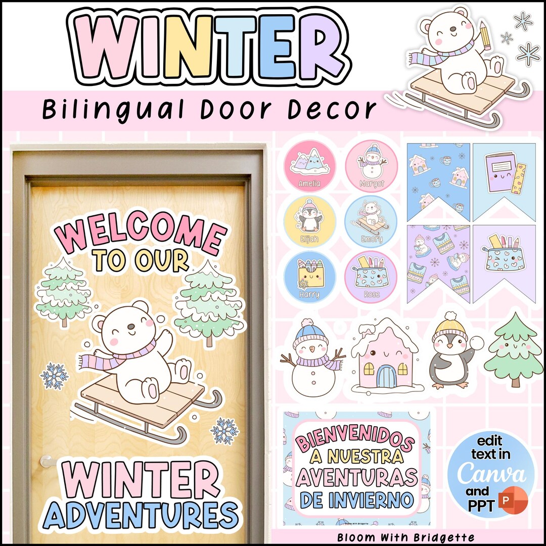 Winter Wonderland Door Decor, Bilingual Door Decorations, Bulletin ...