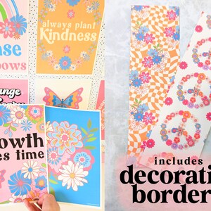 Retro Spring Classroom Posters, Easy Bulletin Board Display, Spring ...