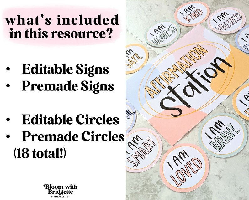 Affirmation Station Pastel Classroom Theme Calm Classroom - Etsy