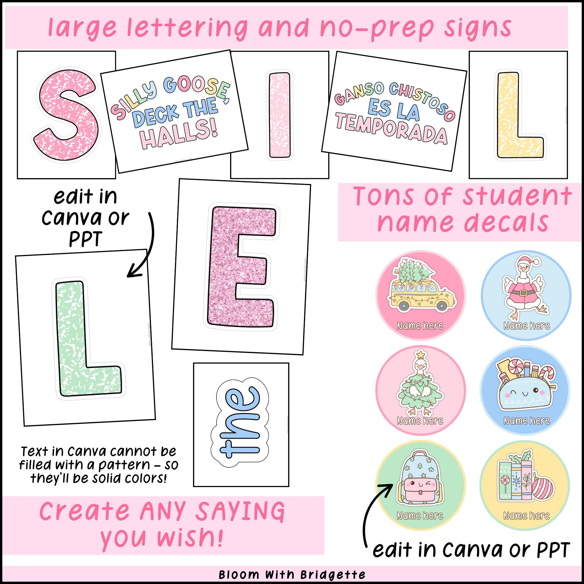 Christmas Goose Bulletin Board, Bilingual Composition Notebook Decor ...