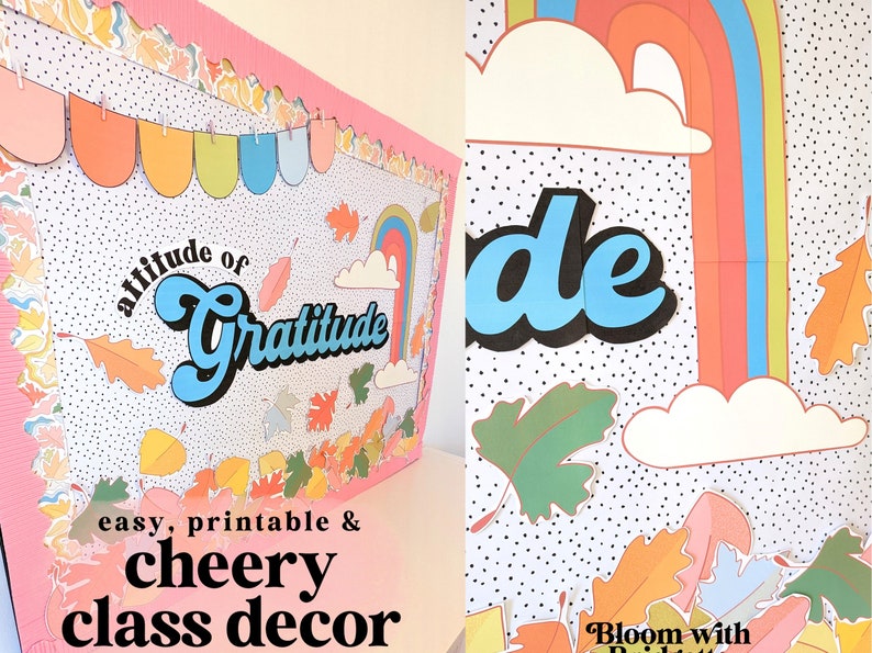 Retro Thanksgiving Bulletin Board Kit and Student Activity - Etsy