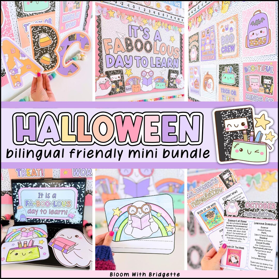 Halloween Classroom Decor Bundle | Bilingual Bulletin Board | Posters ...