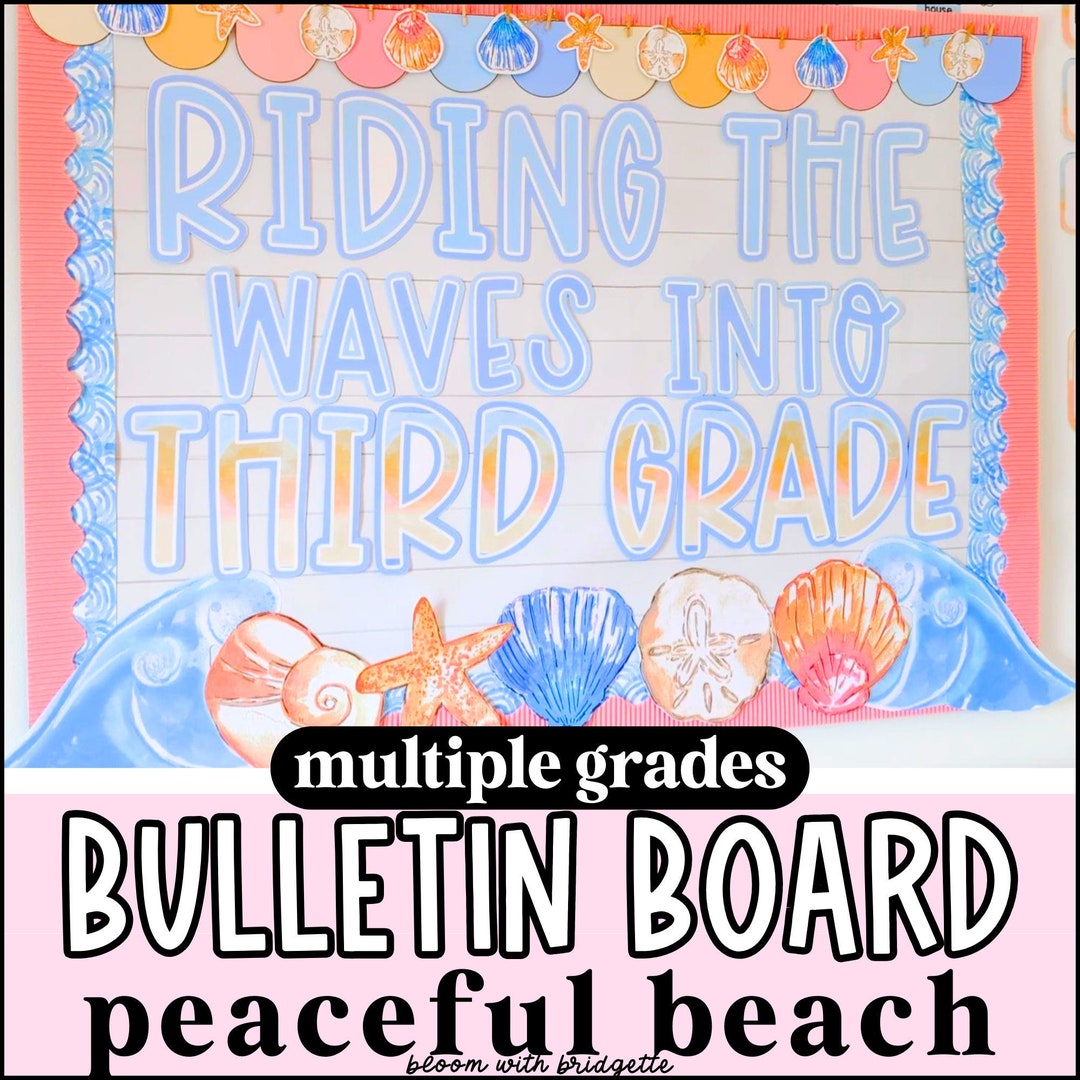Back to School Bulletin Board Kit, Beach Classroom Decorations, Calm ...