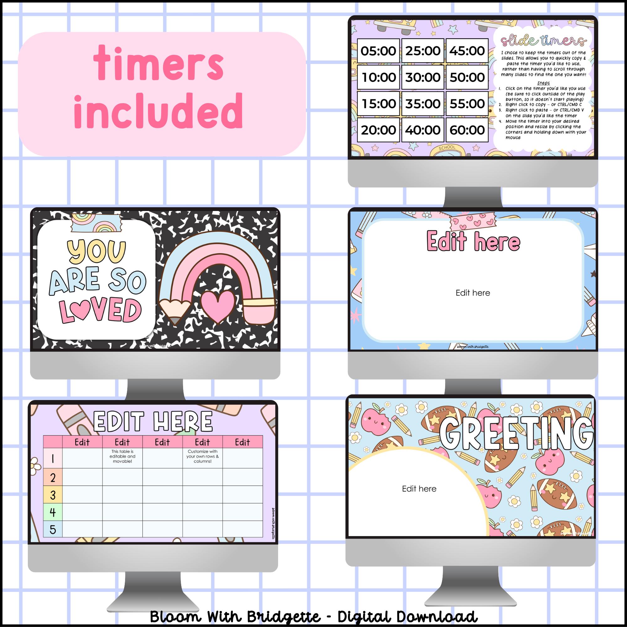 Composition Notebook Classroom Slides: Editable Templates (canva ...