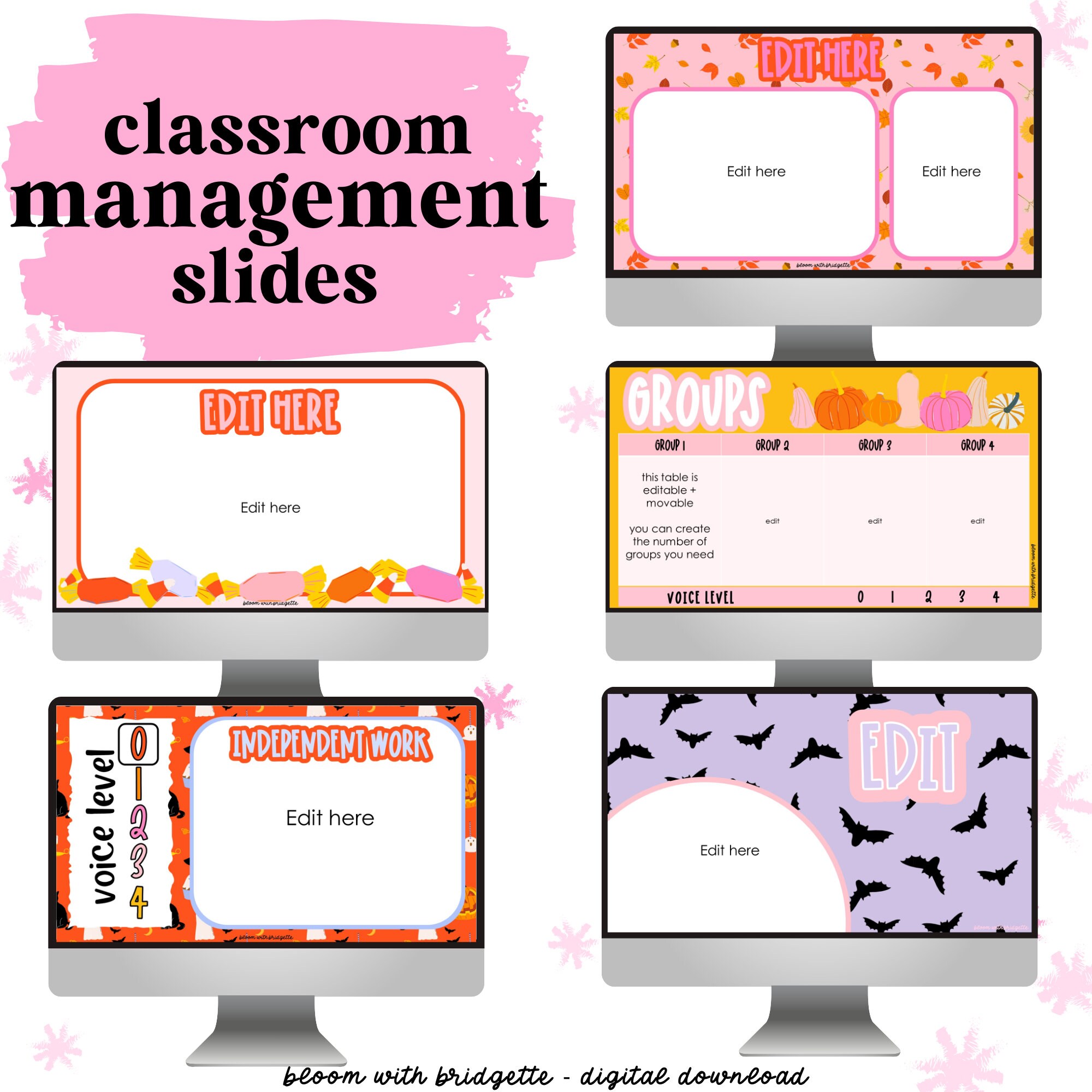 Halloween Google Slides and Powerpoint Templates With Timers, Classroom ...