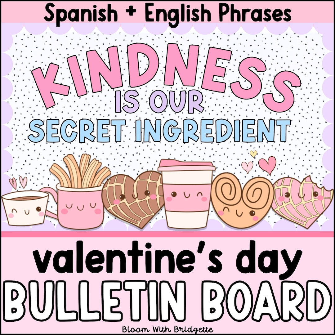 Bilingual Valentine's Day Bulletin Board, Spanish Classroom Decor ...