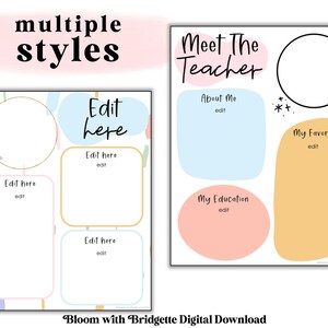 Meet the Teacher Letter, Modern Pastel Teacher Letter, Meet the Teacher ...