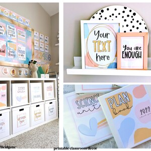 Modern Pastel Classroom Decor Bundle Editable, Calm Classroom Decor ...
