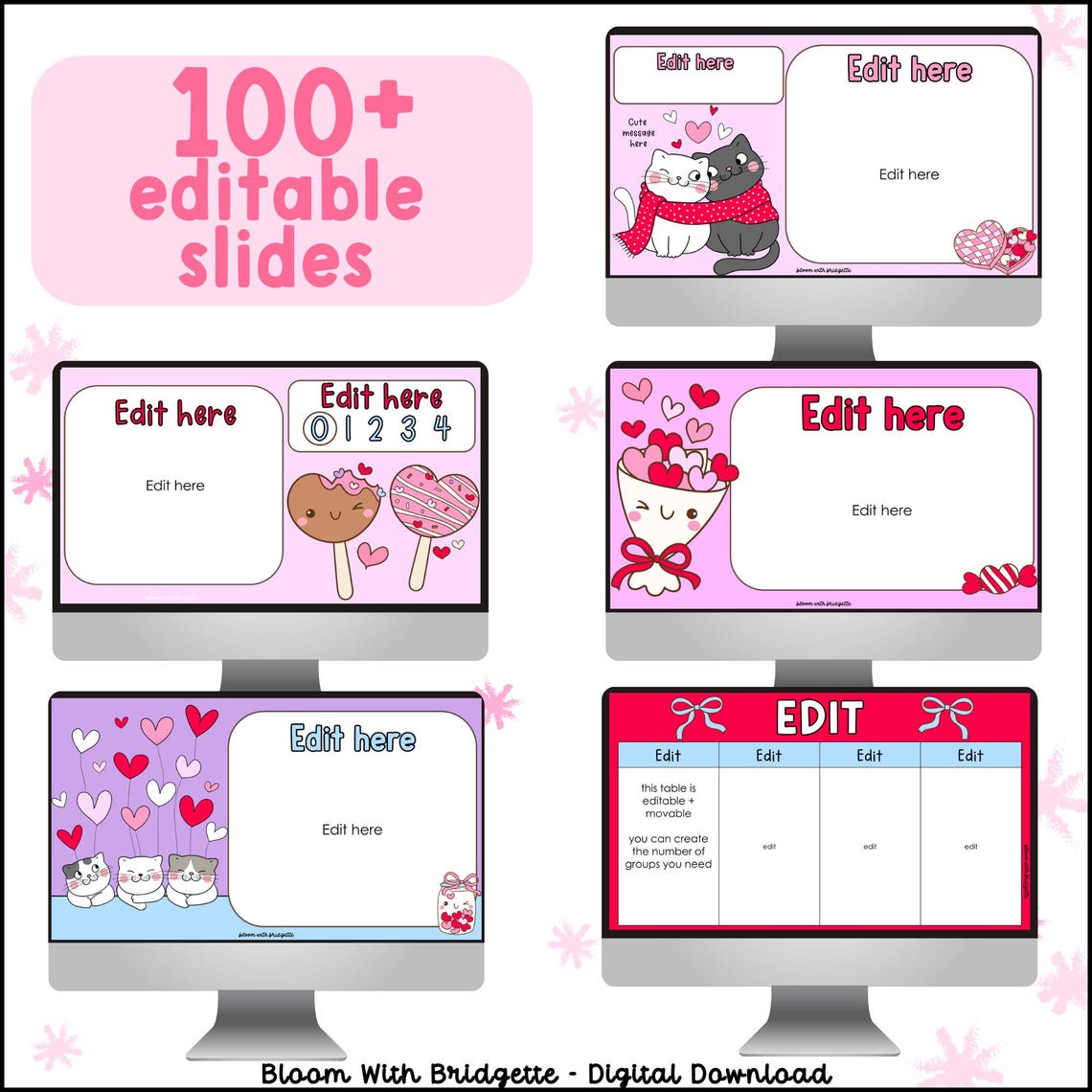 Valentine's Day Classroom Slides, Editable Slide Template, Daily Slides ...