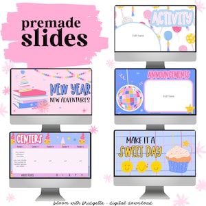 New Year Google Slides and Powerpoint Templates With Timers, EDITABLE ...