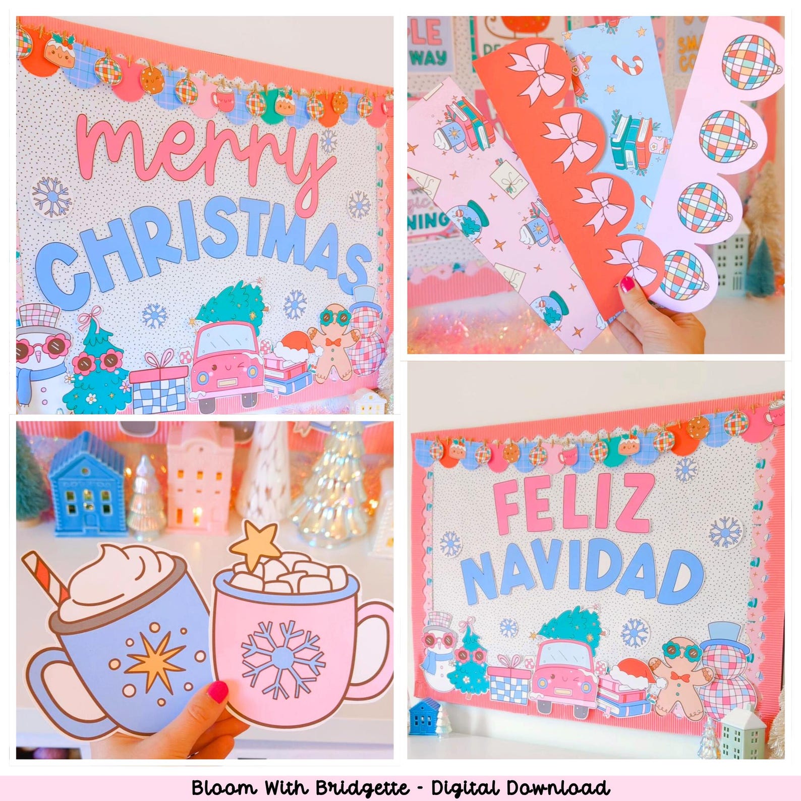 Christmas Bulletin Board, December Classroom Decor, Happy Holidays ...