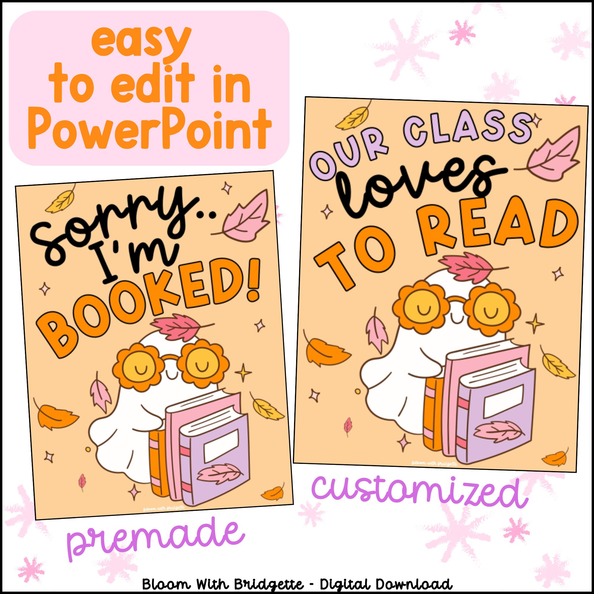 Cute Halloween Classroom Posters, Editable Posters, Bookish Bulletin ...