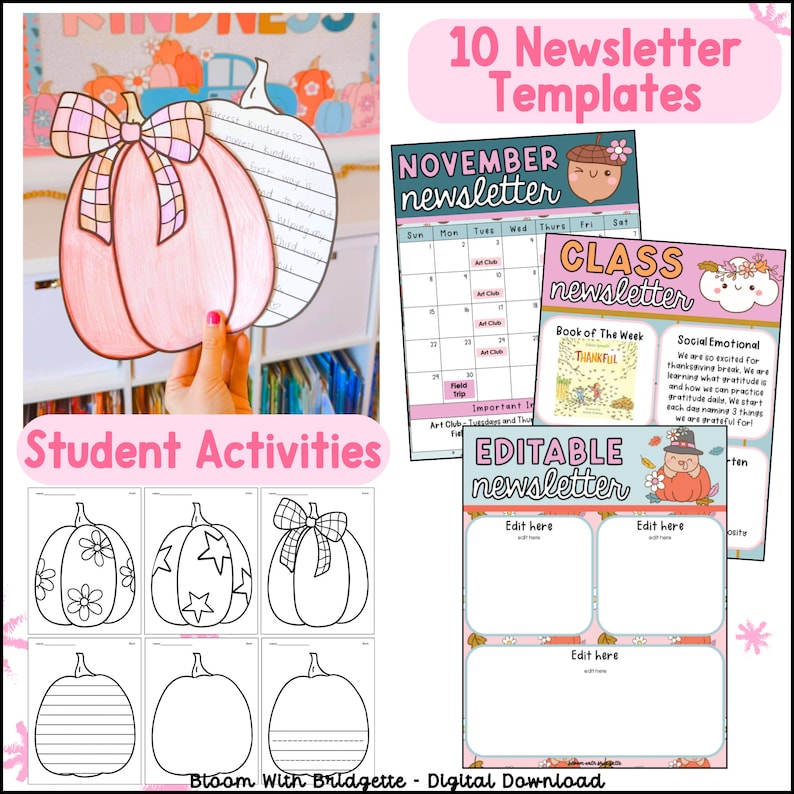 Thanksgiving Classroom Decor Bundle, Bulletin Board, Classroom Slides ...