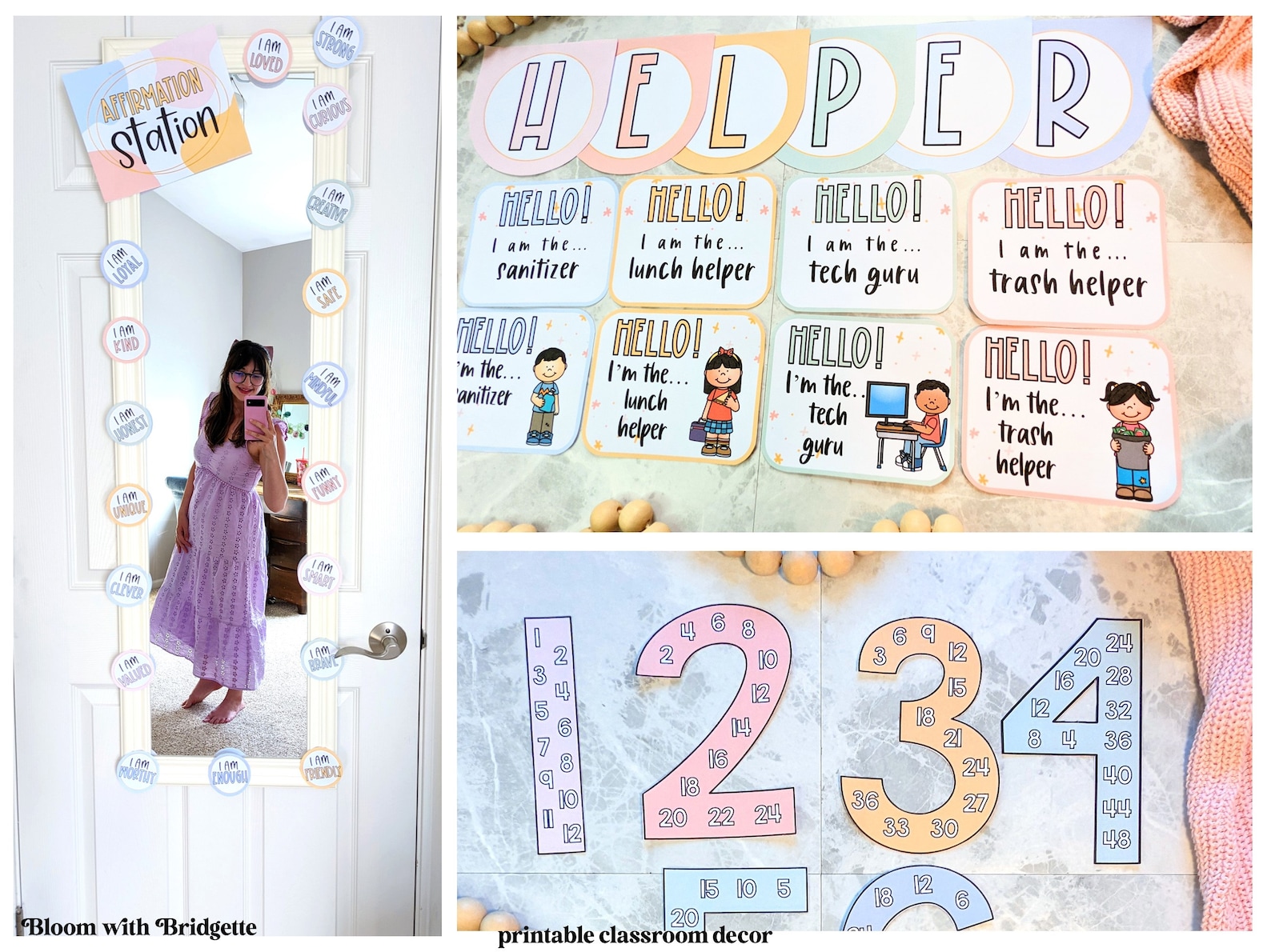 Modern Pastel Classroom Decor Bundle Editable, Calm Classroom Decor ...