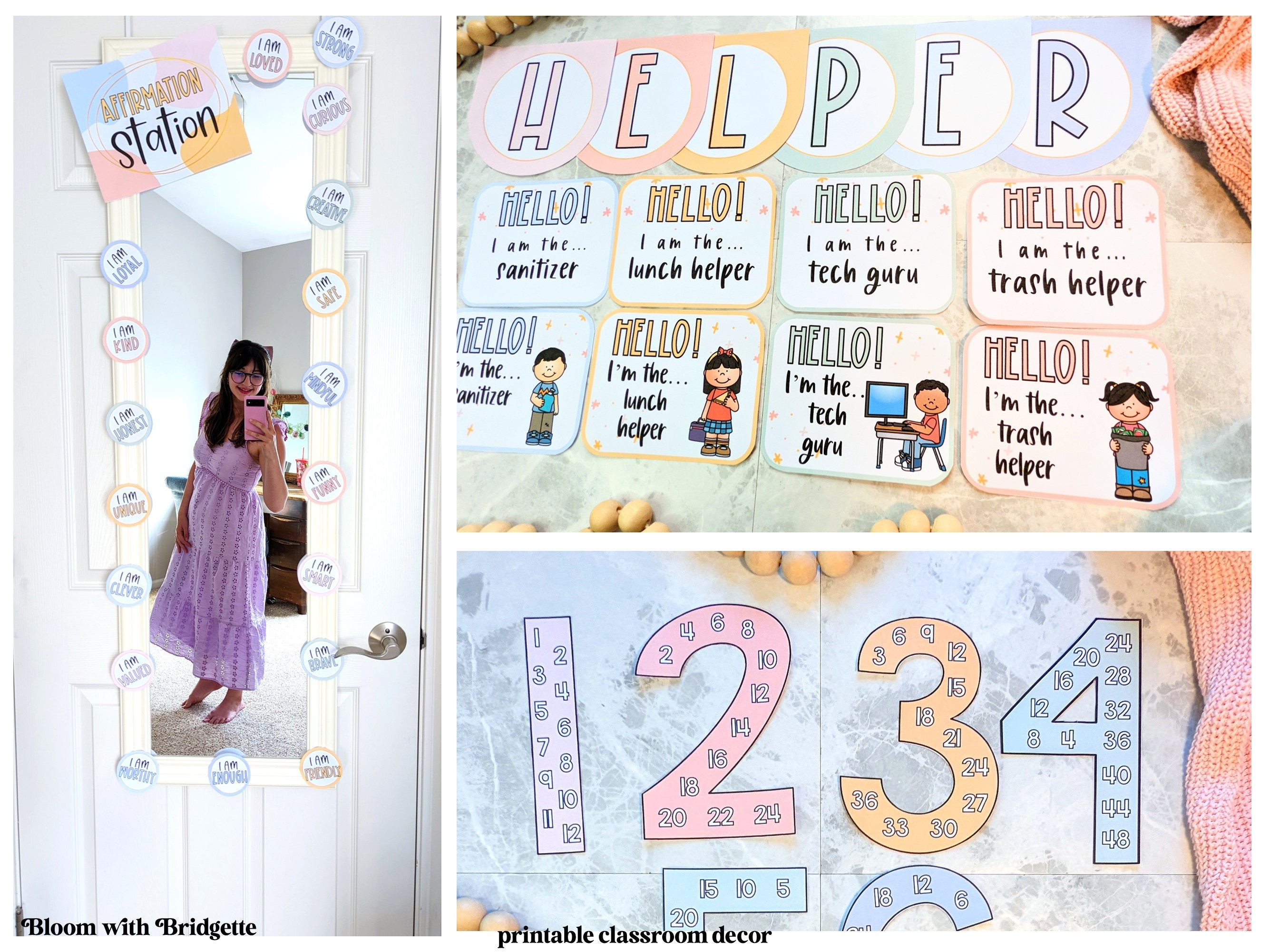 Modern Pastel Classroom Decor Bundle Editable Calm Classroom - Etsy